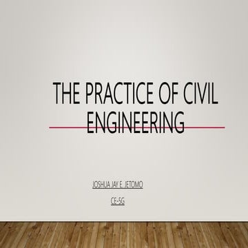 Practice of Civil Engineering | PPTX