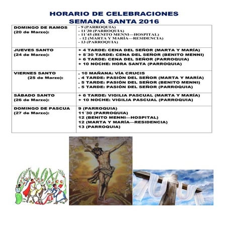 Celebraciones semana santa | PDF