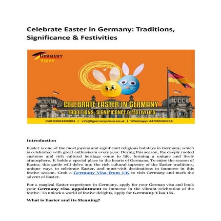 Celebrate Easter in Germany: Traditions, Significance & Festivities | PDF