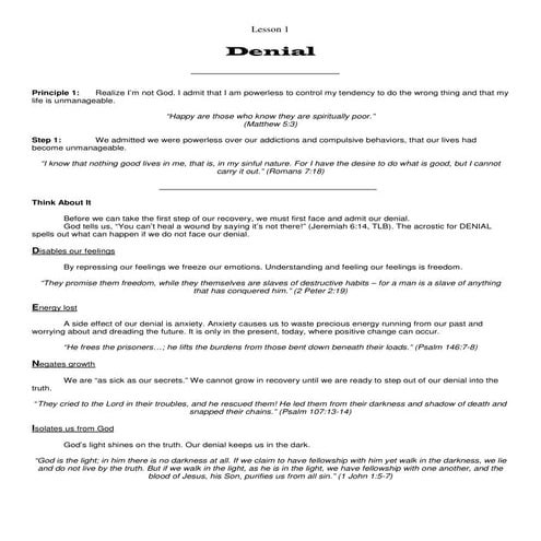 Celebrate recovery lesson 1 addiction | PDF