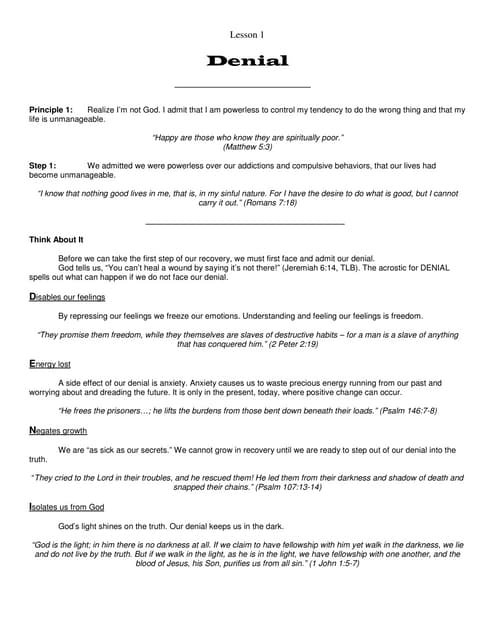 Celebrate recovery lesson 3 addiction | PDF