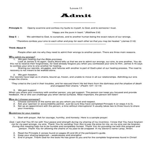 Celebrate recovery lesson 23 addiction | PDF