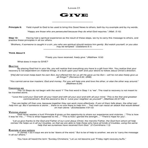 Celebrate recovery lesson 23 addiction | PDF