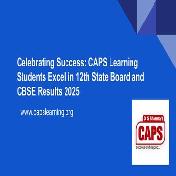 Celebrating Success CAPS Learning Students Excel in 12th State Board ...