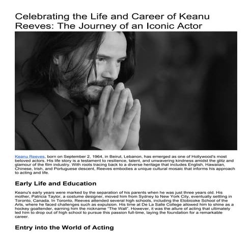 Celebrating the Life and Career of Keanu Reeves_ The Journey of an ...