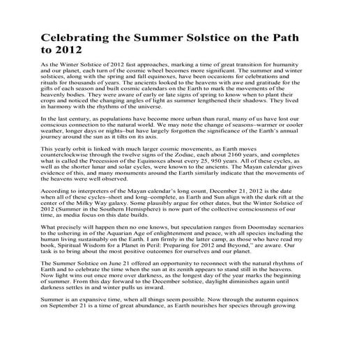 Celebrating the summer solstice on the path to 2012 | PDF