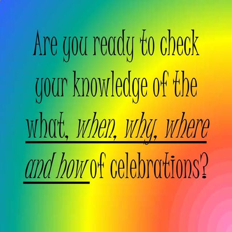 Celebrations quiz | PPTX