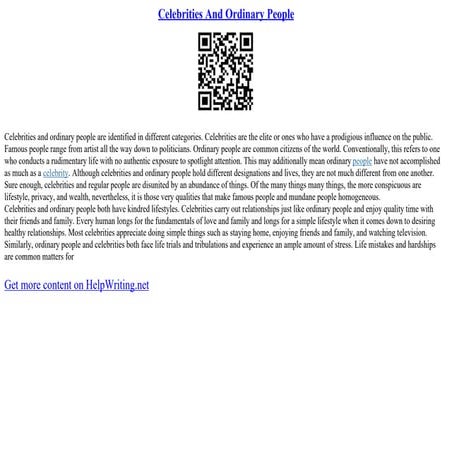 Celebrities And Ordinary People | PPT