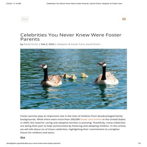 Celebrities You Never Knew Were Foster Parents | PDF