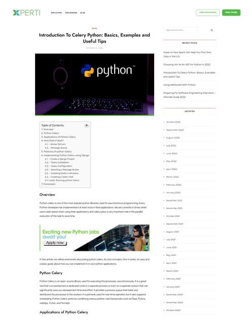 Introduction To Celery Python Basics Examples And Useful Tips Pdf 6282