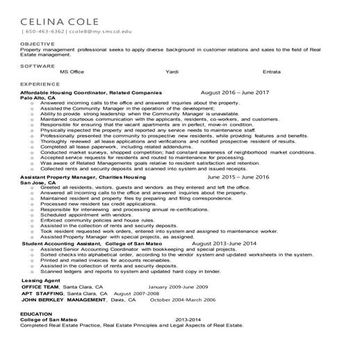 Celina resume | PDF