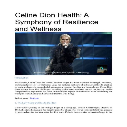 Celine Dion Health: A Symphony of Resilience and Wellness | DOCX ...