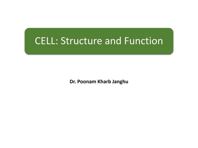 Cell :Structure & Functions for Medical and Health allied Students | PPTX