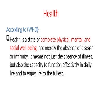 Health, Nutrition and cell definition and Details. | PPTX