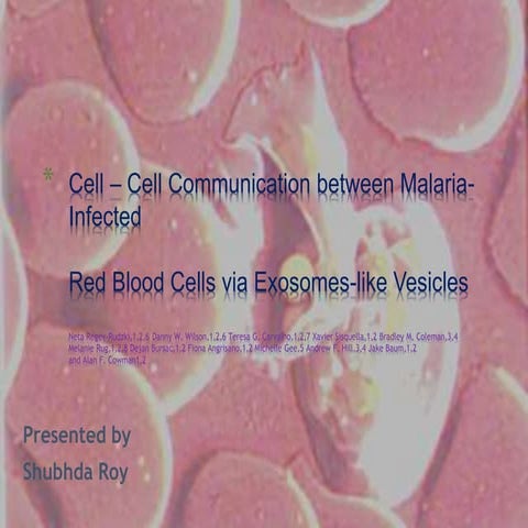 Cell cell communication between malaria-infected red blood cells via | PPT