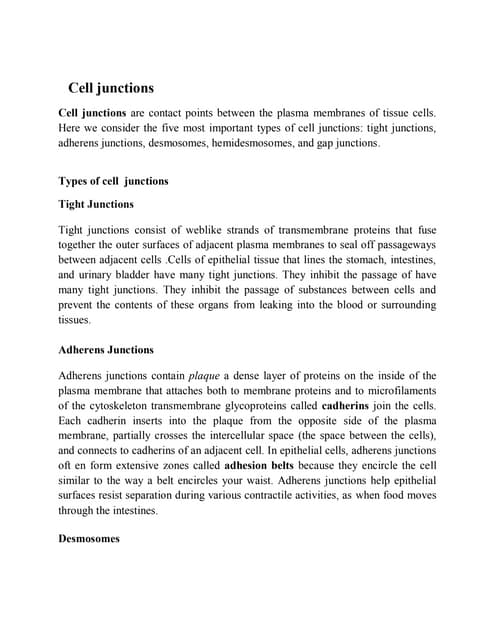 Cell junctions | PPTX