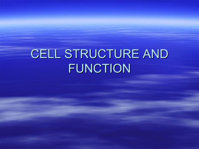Structure and functions of different cell organelles of cell | PPTX