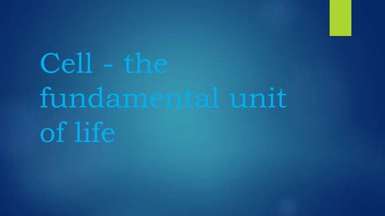 CELL - PART 1 | PPT