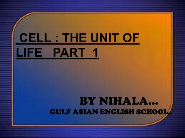 CELLS- The basic unit of life | PPTX