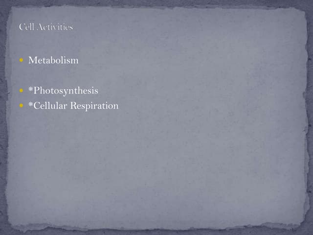 Parts of cell and their functions | PPTX