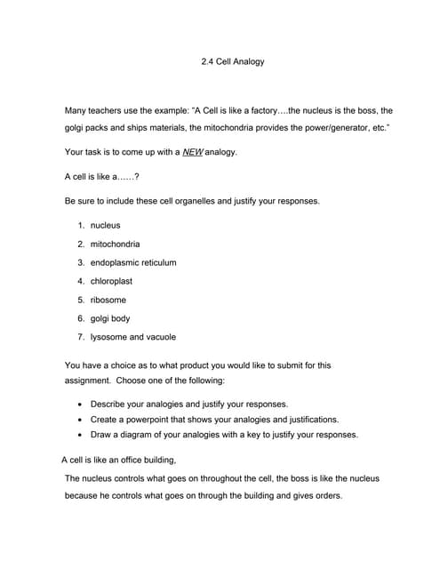 A Cell Is Like A School[1] | PPT | Professional School | Postgraduate ...