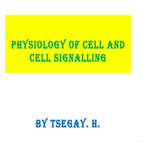 Cell and cell signalling | PPT
