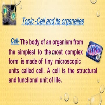 Cell and its organelles | PPT