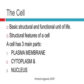 Cell and its organelles Unit 1.pptx