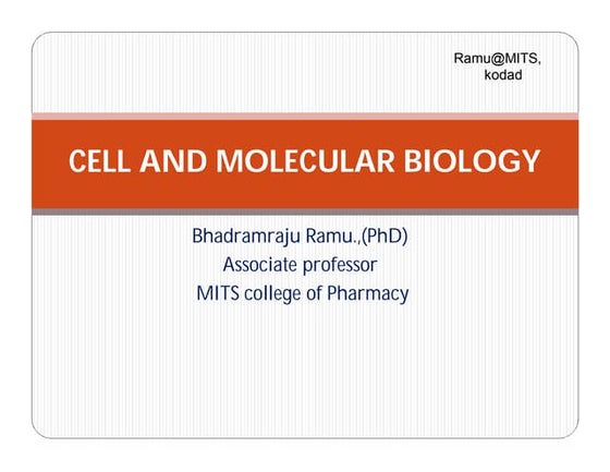 Cell and Molecular Biology: Definitions theory and basics, History and ...