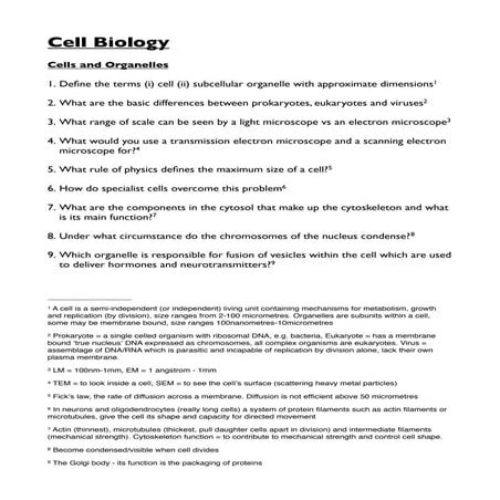 Cell biology | PDF