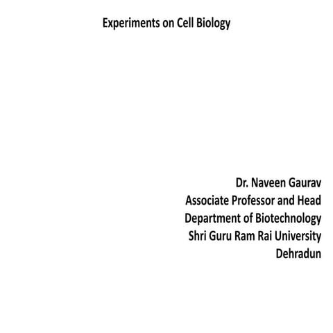 Cell biology experiments | PPTX