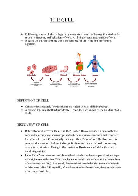 Parts of cell and their functions | PPTX