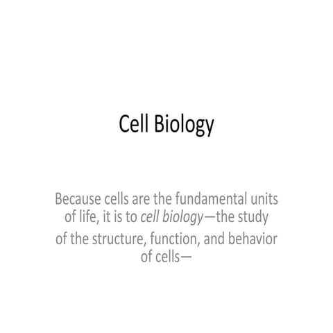 Cell biology structure of cell | PPTX