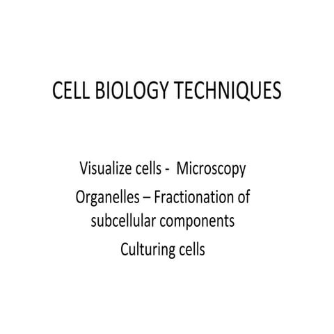 Cell biology techniques | PPT