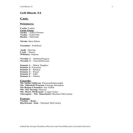 Cell block 33 re edit script | DOCX