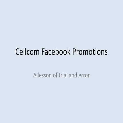 Cellcom facebook promotions | PPTX