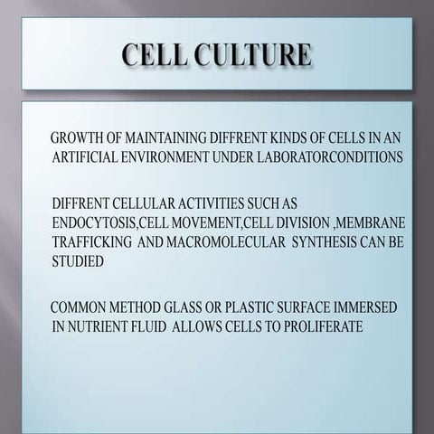 Cell culture | PPTX