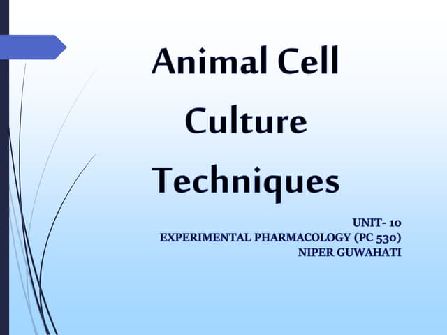 Animal cell culture media | PPTX