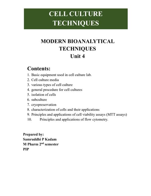 Animal cell culture media | PPTX