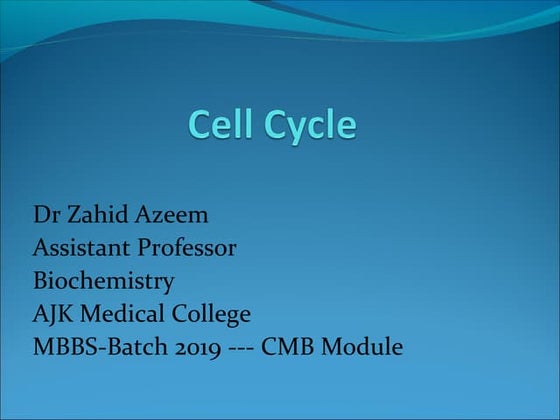 Cell cycle | PPT