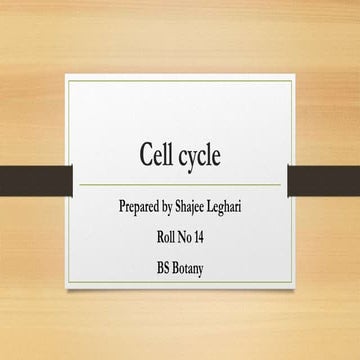 Cell cycle | PPT