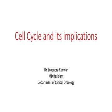 Cell cycle and its regulation | PPTX