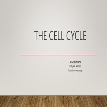 Mitotic cell cycle and radio sensitivity | PPT