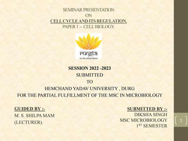 Cell Cycle Regulation Ppt Pptx