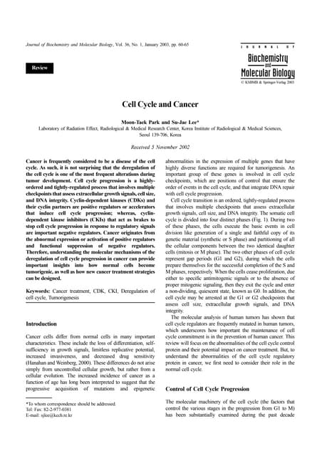 Cell Cycle Regulation | PPT
