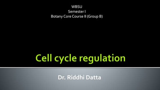 Cell Cycle Regulation Ppt