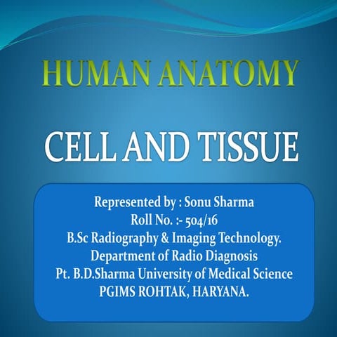 HUMAN CELL AND TISSUE ( cytology ) | PPTX