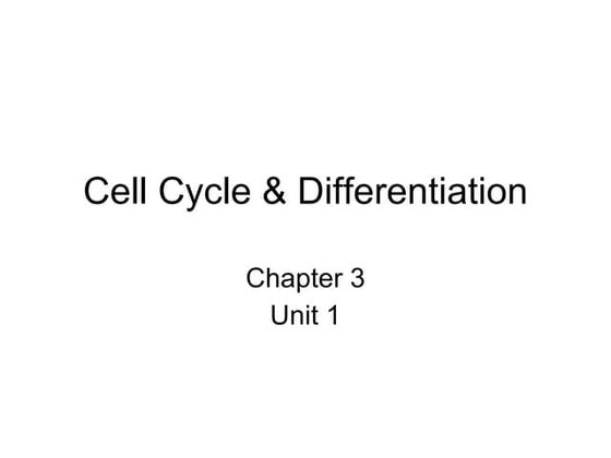 Cell differentiation | PPTX | Blood Disorders | Diseases and Conditions