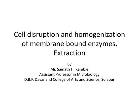 Methods of enzyme isolation and purification | PPTX