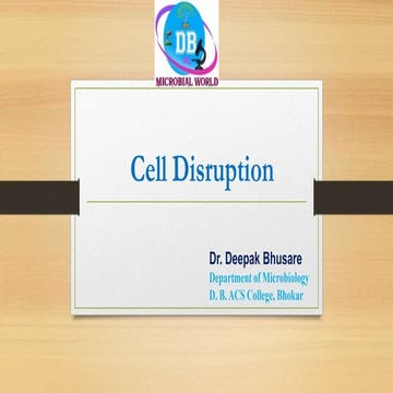 Cell disruption | PPT